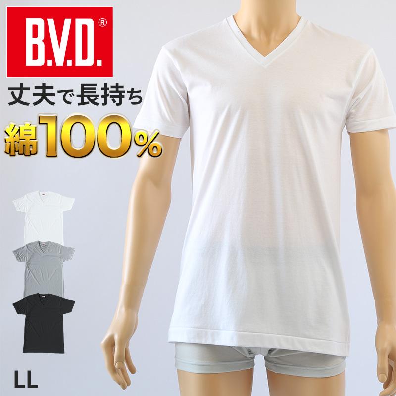 B.V.D bvd tシャツ ゴールド 綿100 vネック メンズ LL v首 BVD インナー シャツ 肌着 下着 半袖 コットン シンプル 無地 白 黒 グレー 爆買 : すててこねっと ...