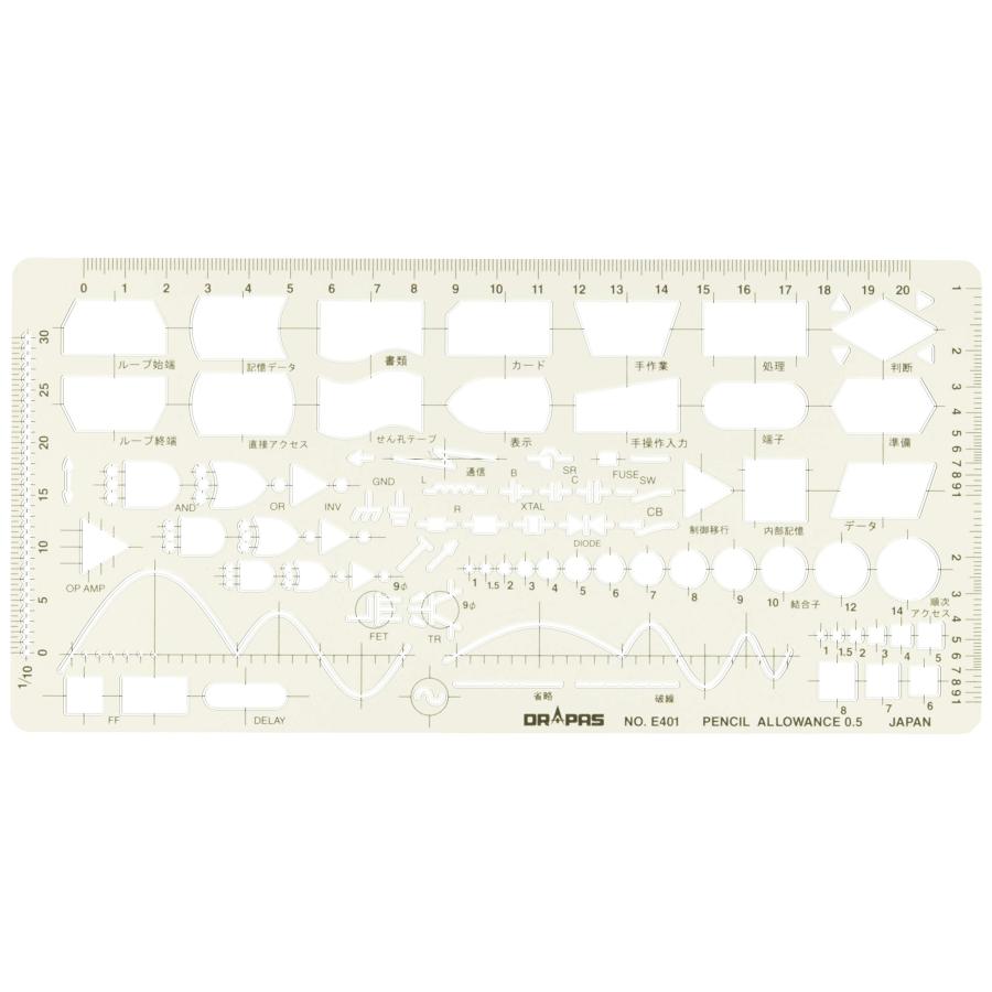 ドラパス テンプレート 電気・電子用総合 31-401 E-401 : スズベル - 通販 - Yahoo!ショッピング