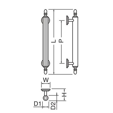 シロクマ SHIROKUMA No.103 コルドバ取手 木ネジ止メ 金/GB サイズ大 ドアハンドル 2個 真鍮 直送 : 金物太郎ヤフー店 - 通販 - Yahoo!ショッピング