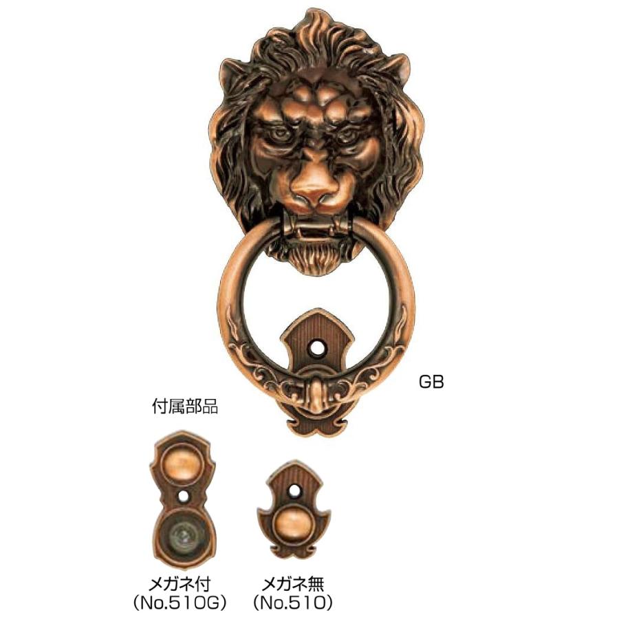 シロクマ SHIROKUMA No.510G 唐草ライオンノッカーメガネ付 GB/黒ニッケル 1個 亜鉛合金 ねじ付 直送 : 金物太郎ヤフー店 - 通販 - Yahoo!ショッピング
