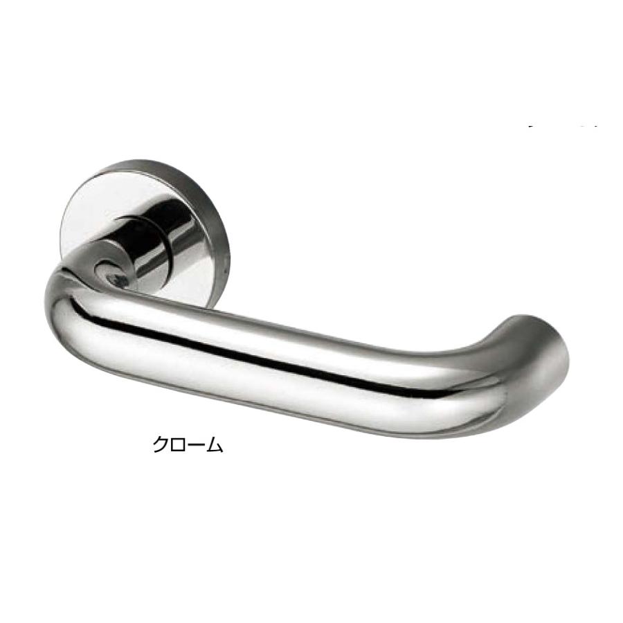 シロクマ SHIROKUMA SL-22 真チュウD形丸棒 クローム レバーハンドル＋丸座＋錠前1種（ヘアライン） 内外用1個 真鍮 扉厚30-42mm 直送S : shirokuma-sl ...