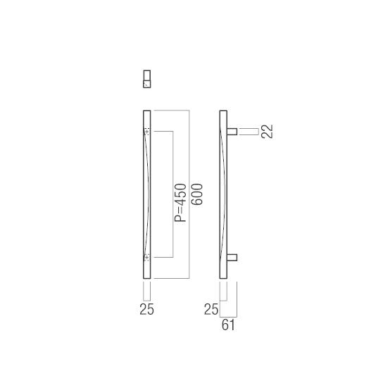 ユニオン(DIY) ユニオン UNION G1235-25-131 L600 P450 アルミ ユニフロストブラック ドアハンドル 1セット(内外) アートセーフ対応 直送S,MT : 金物 ...