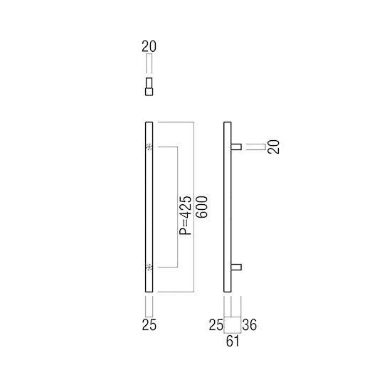 ユニオン(DIY) ユニオン UNION G1270-36-101 L600 P425 ユニウッド ブラック+ステンレス ブラック ドアハンドル 1セット（内外） 抗菌性 防静電 アートセーフ ...