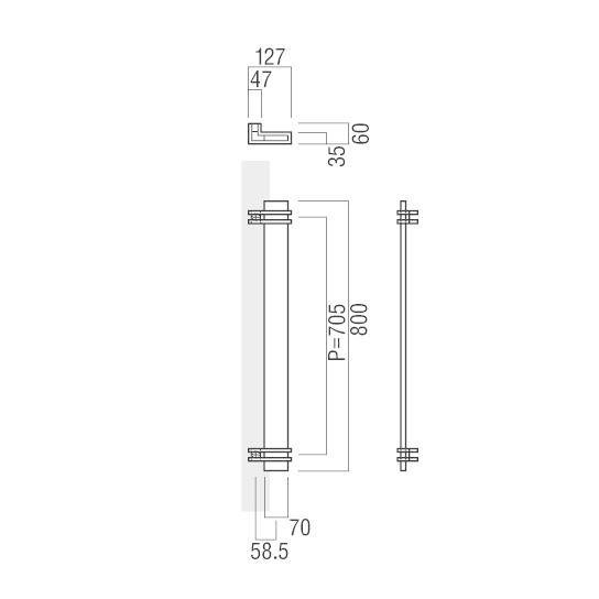 ユニオン(DIY) ユニオン UNION T2318-36-062 L800 ユニウッド スコッチ＋ステンレス ミラー ドアハンドル 1セット（内外） 抗菌性 防静電 直送S,MT : 金物 ...