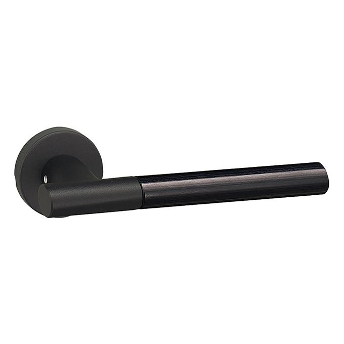 ユニオン(DIY) ユニオン UNION UL777-015 レバーハンドル+錠前1種+専用プレート 内外用各1個 160x50x71.5 ユニウッド ブラック+アルミ ブラストブラック 直送 ...