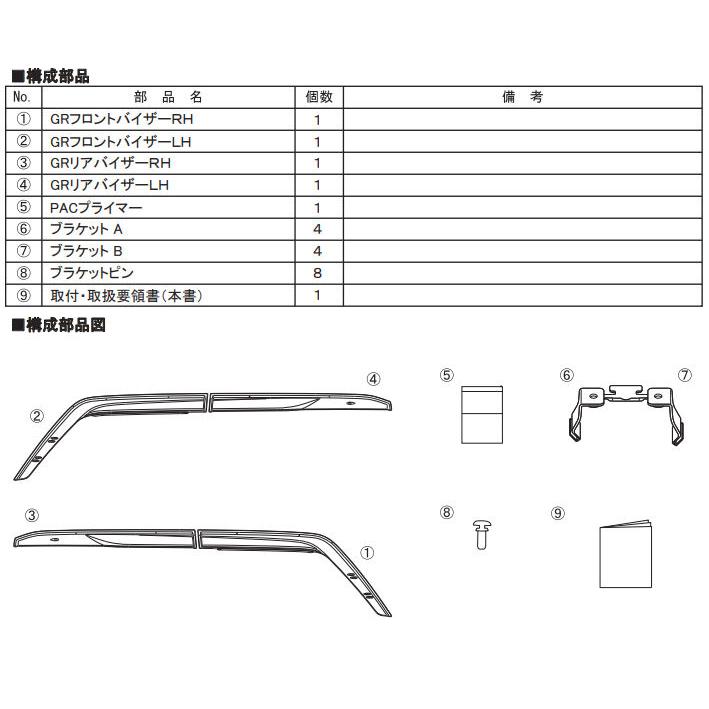 GR PARTS スポーツサイドバイザー MS316-B1005 ルーミー用 トヨタ :zvpg018:スズキモータース dop-net - 通販 - Yahoo!ショッピング