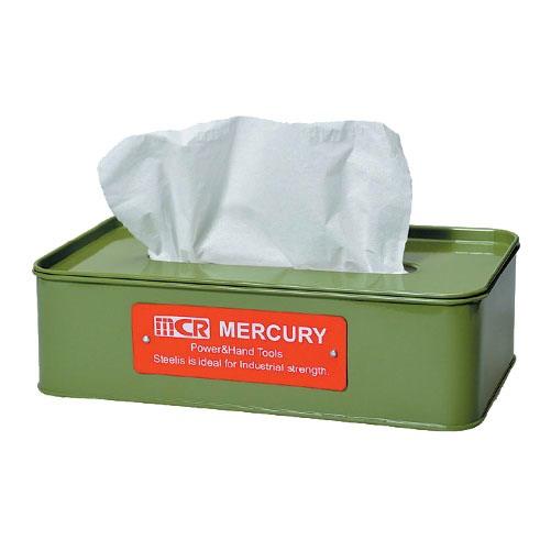 MERCURY マーキュリー ブリキティッシュボックス カーキカラー MERCURY Tissue Case (KHAKI ) : Toys ...