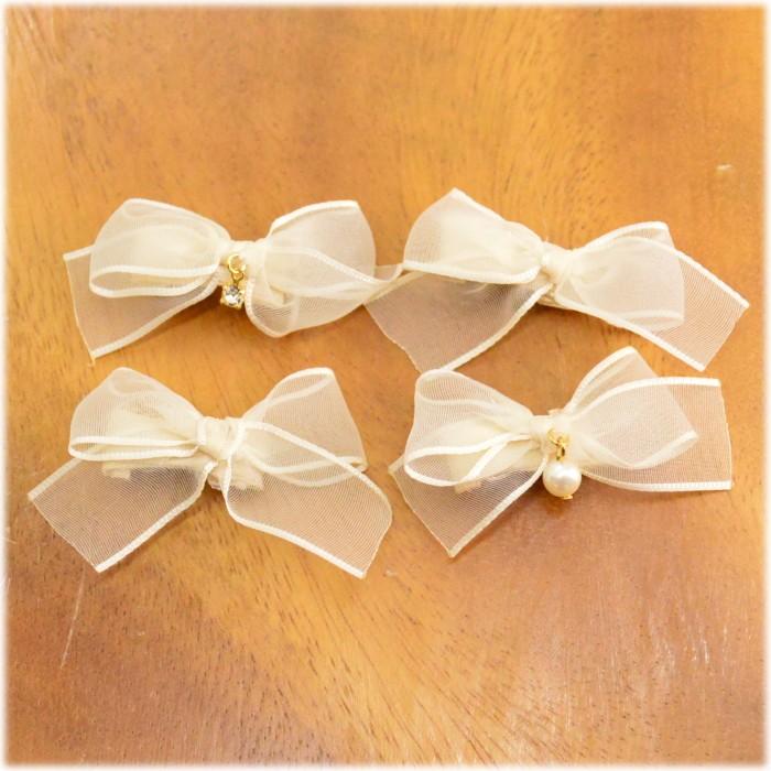 zoule ゾーラ mini ribbon setセットミニクリップ・ホワイト hz-1391 Uピン リボン : Swaps - 通販 ...