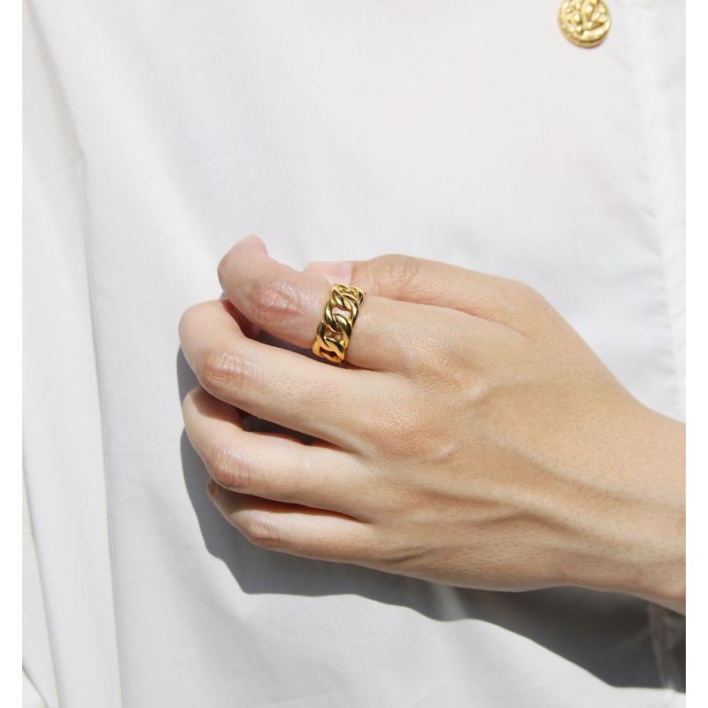 リング 指輪 アクセ アクセサリー チェーン 18K 316Lステンレス サージカルステンレス 金属アレルギー 安心 春夏 贈り物 大人 上品 おしゃれ レディース :64086343 ...