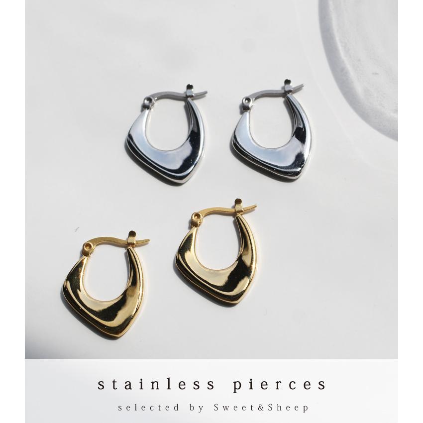 アクセサリー ステンレスピアス pierce レディース 40代 50代 30代 20代 キャッチレス 平うち おしゃれ 18K ゴールドメッキ ギフト ジュエリー Sweet＆Shee ...