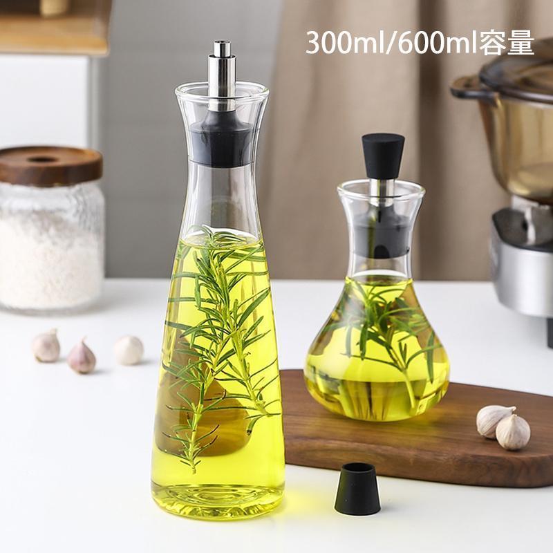 2024新品 調味料入れ 調味料ボトル ガラス 収納 液体 大容量 おしゃれ 600ml 300ml 油さし 醤油さし オイルボトル 漏れ防止 透明ガラス 密閉式調味料ボトル : SWEET ...