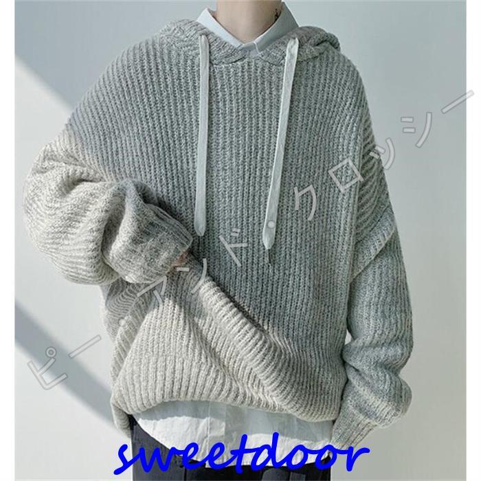 セーター メンズ ニット プルオーバー ニットパーカー 春 トップス カジュアル 2022 冬 ゆったり 長袖 紳士 : SWEET DOOR - 通販 - Yahoo!ショッピング