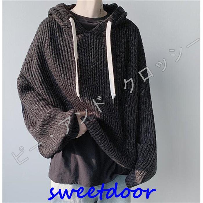 セーター メンズ ニット プルオーバー ニットパーカー 春 トップス カジュアル 2022 冬 ゆったり 長袖 紳士 : SWEET DOOR - 通販 - Yahoo!ショッピング