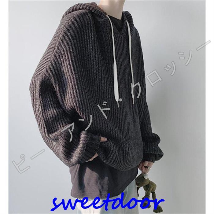 セーター メンズ ニット プルオーバー ニットパーカー 春 トップス カジュアル 2022 冬 ゆったり 長袖 紳士 : SWEET DOOR - 通販 - Yahoo!ショッピング