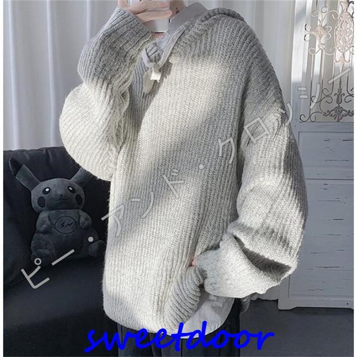 セーター メンズ ニット プルオーバー ニットパーカー 春 トップス カジュアル 2022 冬 ゆったり 長袖 紳士 : SWEET DOOR - 通販 - Yahoo!ショッピング