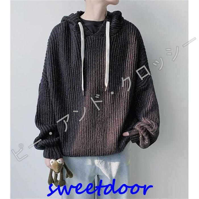 セーター メンズ ニット プルオーバー ニットパーカー 春 トップス カジュアル 2022 冬 ゆったり 長袖 紳士 : SWEET DOOR - 通販 - Yahoo!ショッピング