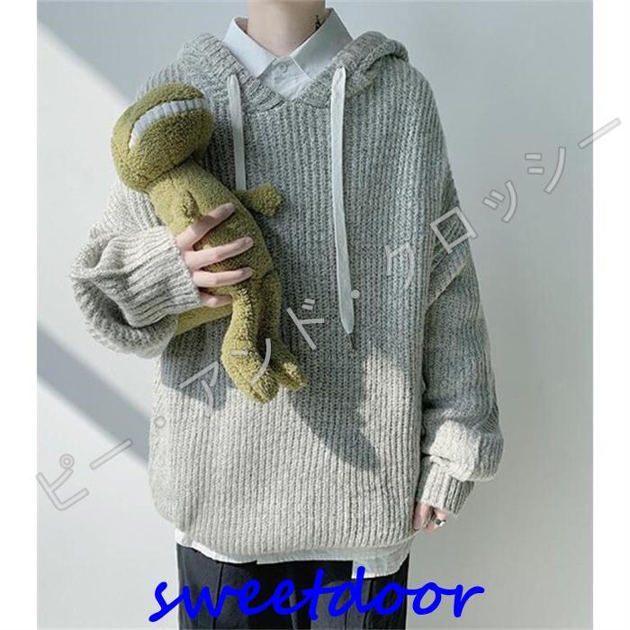 セーター メンズ ニット プルオーバー ニットパーカー 春 トップス カジュアル 2022 冬 ゆったり 長袖 紳士 : SWEET DOOR - 通販 - Yahoo!ショッピング
