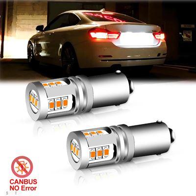 BMW 自動ブリリアントレッド 12V H21W BAY9s LEDバルブ 2014-2017 F32/F33/F82 4シリーズブレーキライト用 : st24053758 ...