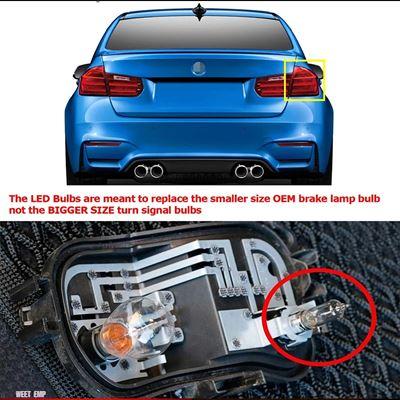 BMW 自動ブリリアントレッド 12V H21W BAY9s LEDバルブ 2014-2017 F32/F33/F82 4シリーズブレーキライト用 : st24053758 ...
