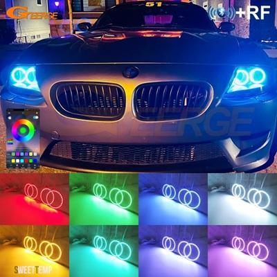 BMW Z4 E85 E86 2002 - 2008 RF リモート BLUETOOTH 互換アプリマルチカラー超高輝度 RGB LED エンジェルアイズキットハローリング ...