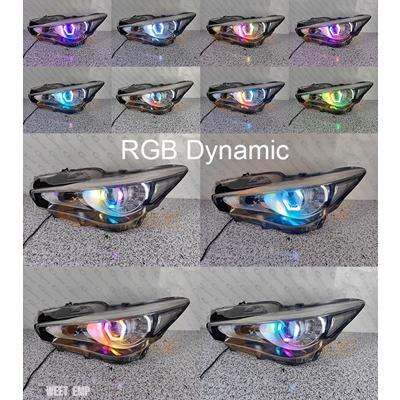日産 インフィニティ Q50 V37 Q70 Q70L Y51 スカイライン BLUETOOTH アプリダイナミックマルチカラー RGB LED エンジェルアイズ六角六角ハローリング ...