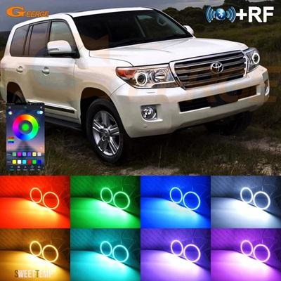 トヨタ ランドクルーザー 200 J2 2012 2013 2014 2015 BLUETOOTH アプリマルチカラー超高輝度 RGB LED エンジェルアイズキットハローリング ...