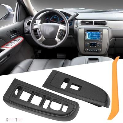 車パーツ フロント左＆右ドアウィンドウスイッチベゼルトリム ユーコン XL/アバランチ 1500/2500 2004-2006 ...