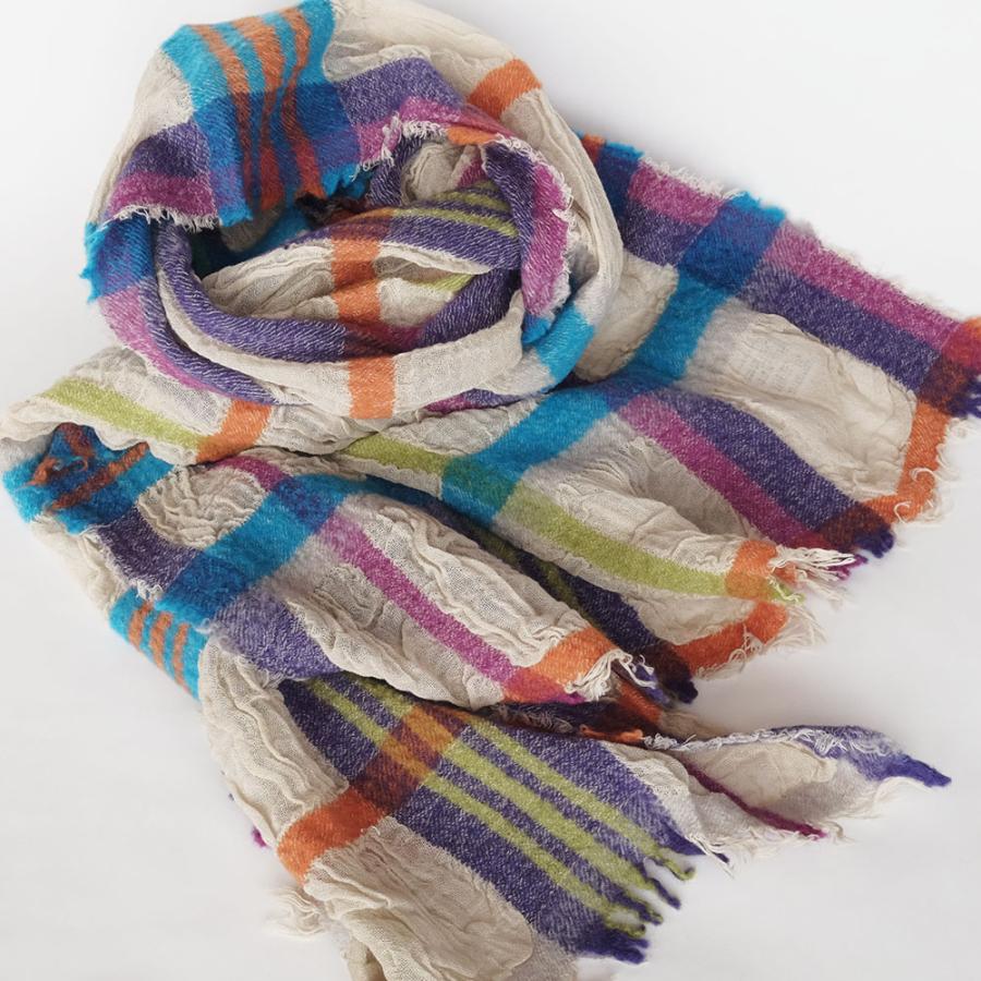 M.&KYOKO 【SALE 再値下げ】M．＆KYOKO コットンウールチェックショール＜メーカー希望小売価格19800円＞ 薄手で軽やかな大判ストール : スイッチバック - 通販 ...