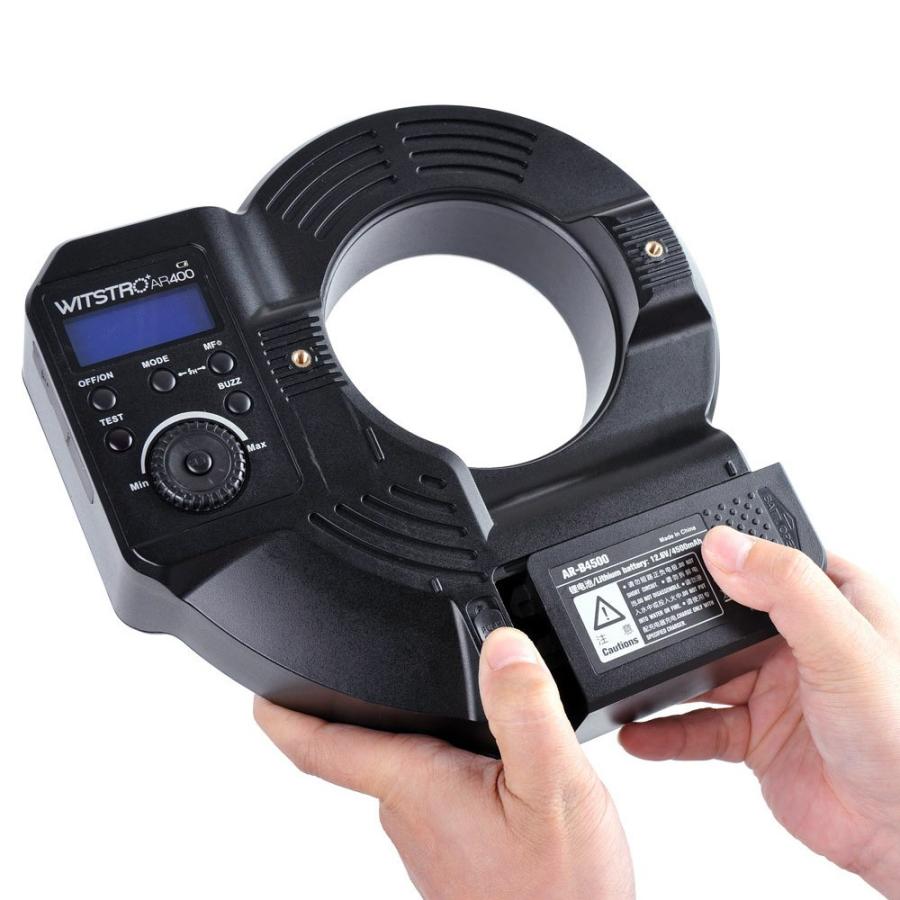 Godox Witstro AR400 400W リングフラッシュスピードライト リチウムイオンバッテリー + LEDビデオライト ...