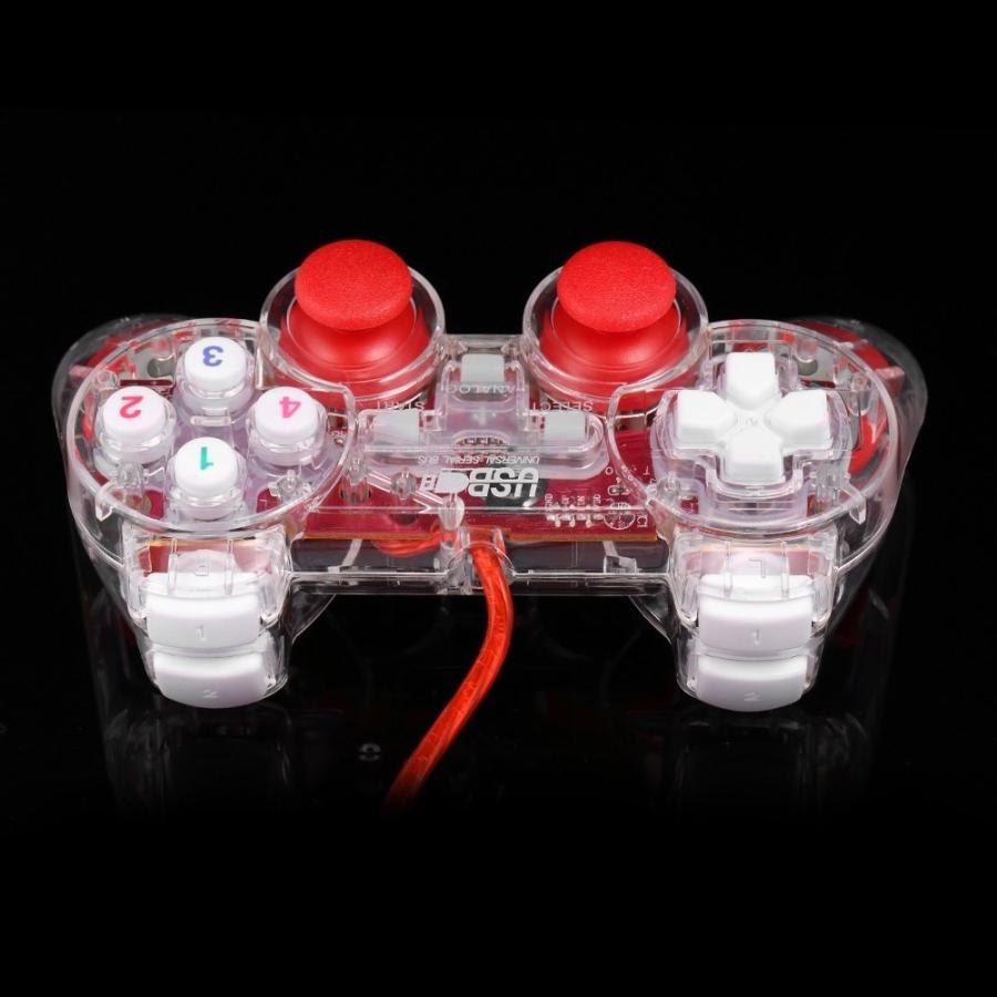 スケルトン USB ゲームコントローラー ゲームパッド LED スケルトン USB ゲームコントローラー ゲームパッド LED