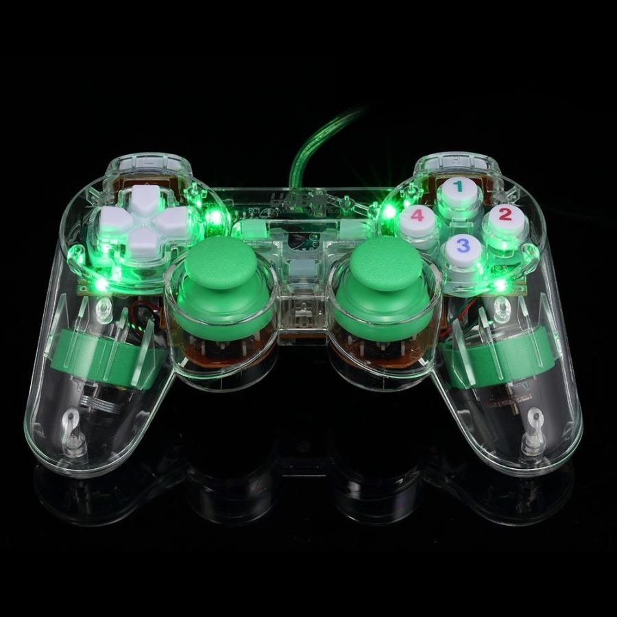 スケルトン USB ゲームコントローラー ゲームパッド LED スケルトン USB ゲームコントローラー ゲームパッド LED