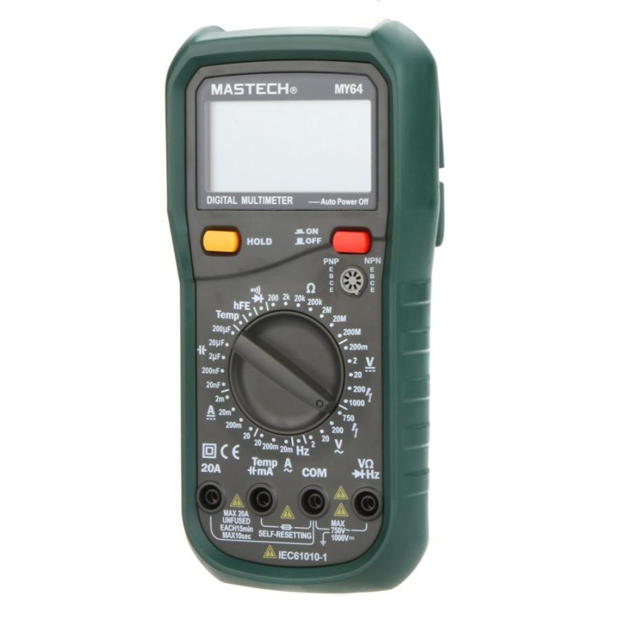 MASTECH MY64 デジタルマルチメーター（周波数/キャパシタンス/温度テスター、hFE テスト機能付） : Synergy - 通販 ...