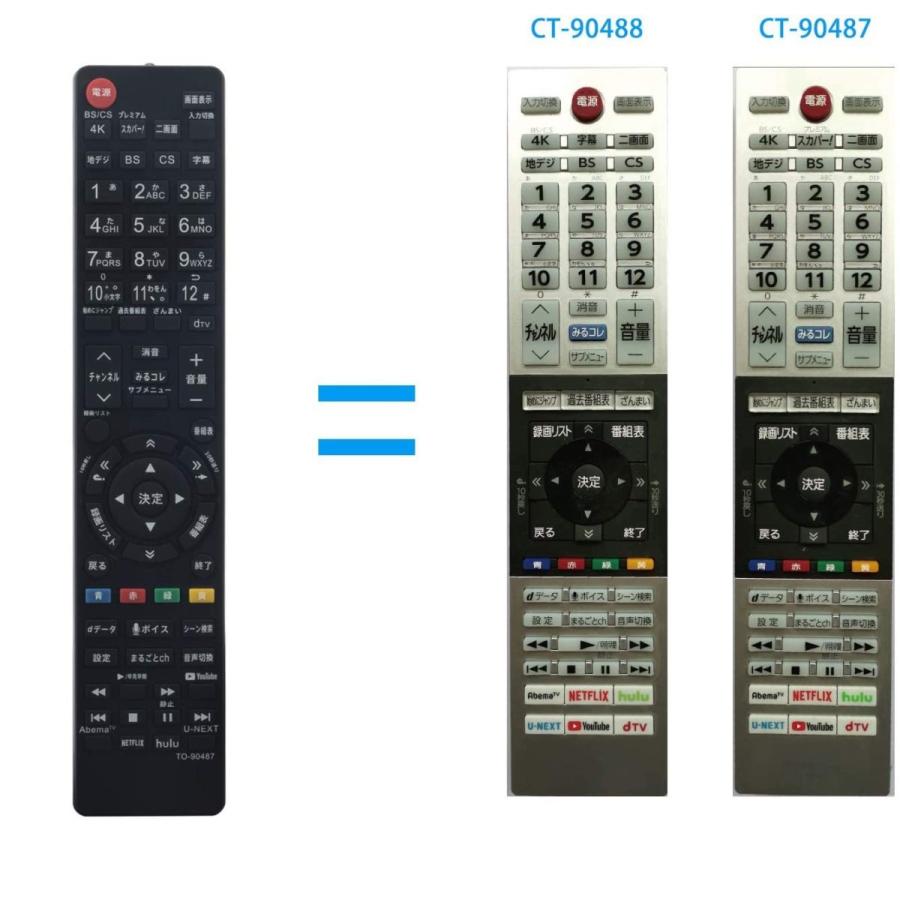 TOSHIBA REGZA 東芝 レグザ テレビ用リモコン CT-90487 CT-90488 設定不要 かんたん操作 : Synergy - 通販 - Yahoo!ショッピング