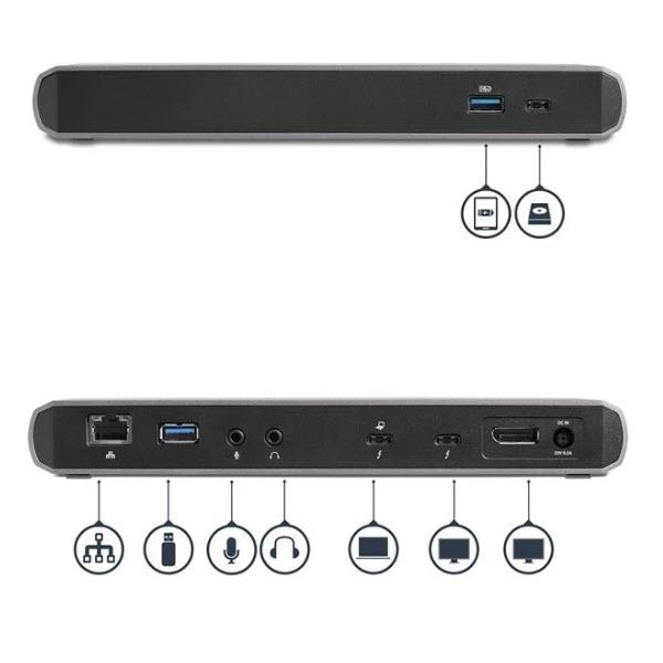 StarTech.com Thunderbolt 3 ドッキングステーション Mac/Windows対応 デュアル4Kモニタ対応 USB PD 85W対応 USB-Cドック ...