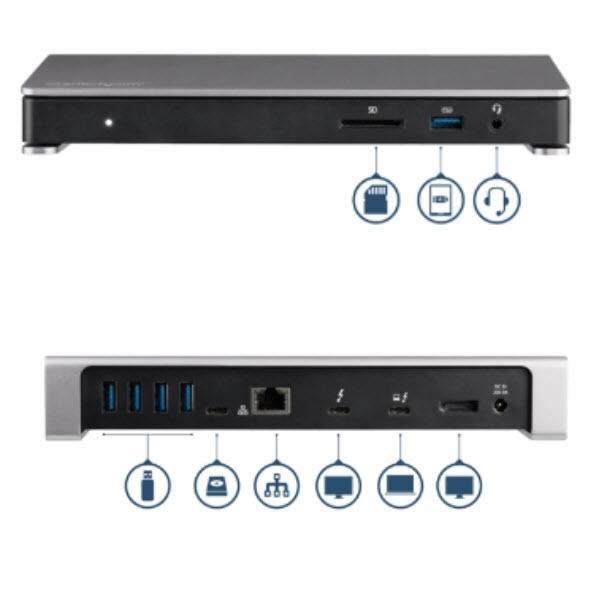 StarTech.com Thunderbolt 3 ドッキングステーション Mac/Windows対応 デュアル4K 60Hzモニタ対応 SDカードリーダ USB PD 85W対応 USB ...