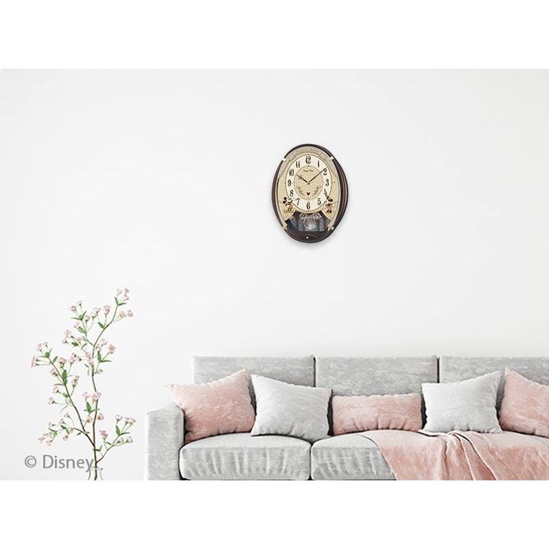 SEIKO セイコー ディズニー キャラクター 電波アミューズ掛け時計 ミッキー&フレンズ FW579B 茶メタリック プレート文字刻印可能 ...