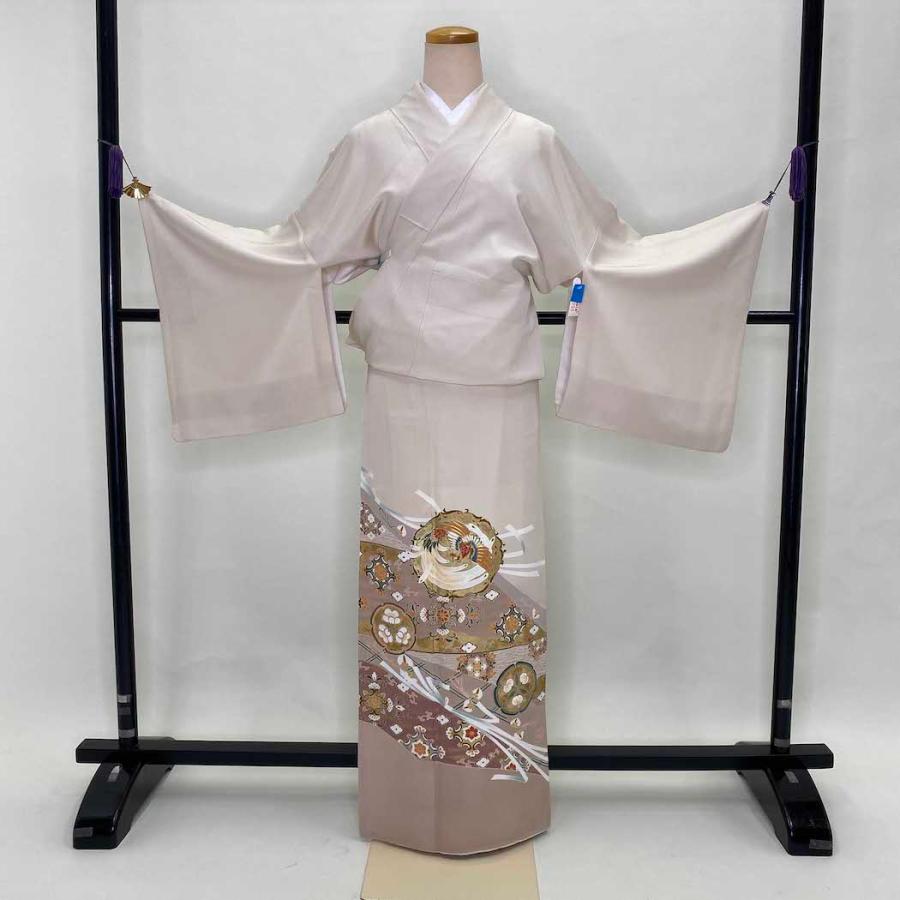 色留袖 留袖 中古 結婚式着物 中古着物 正絹 花柄 ベージュ 裄丈69cm 身丈169cm 礼装 1379 : 祥美苑ハートランド - 通販 - Yahoo!ショッピング