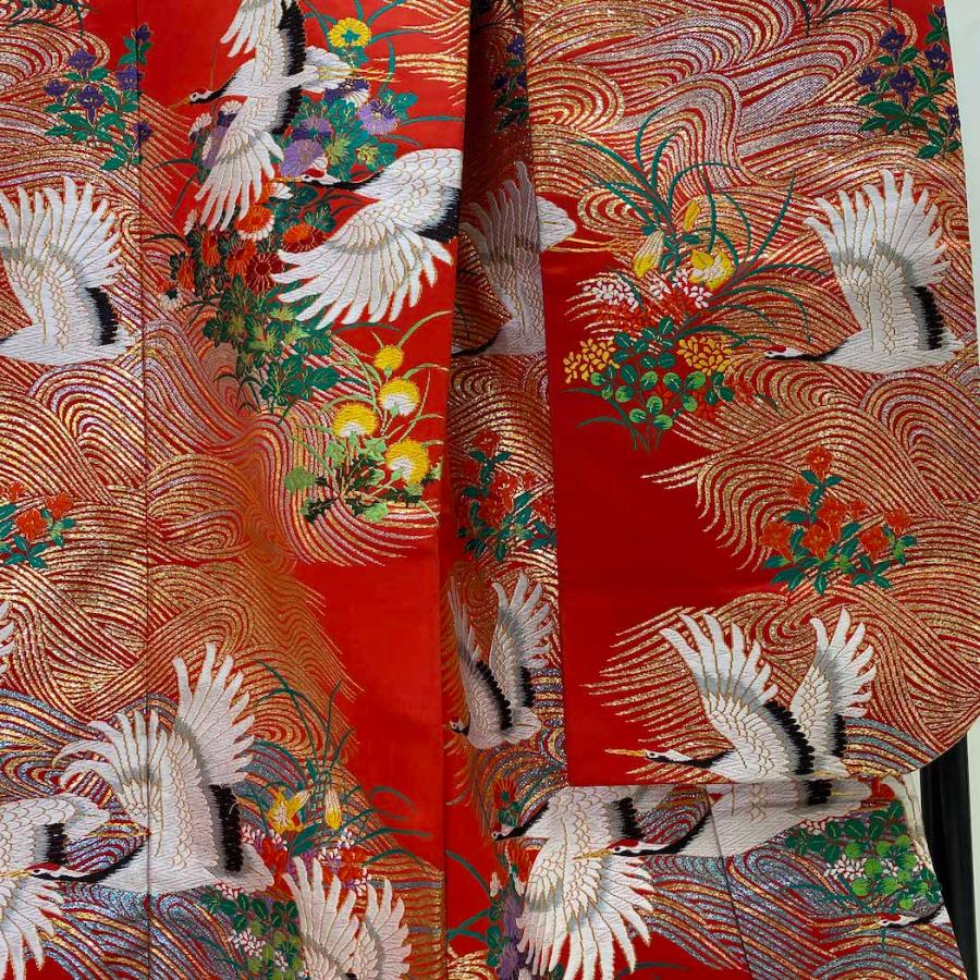 色打掛 中古 ポリエステル 赤 刺繍 結婚式 古典 鶴 花嫁衣装 裄65.5cm 身丈194cm 美品 結婚式 Lサイズ 1494 : 祥美苑ハートランド - 通販 - Yahoo!ショッピング