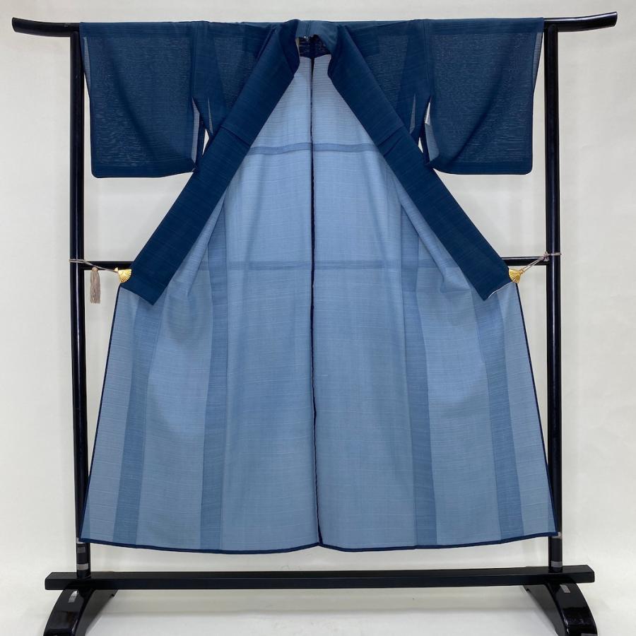 紬 絽 着物 夏用 夏使用 紺 普段着 裄丈63.5cm 身丈152cm 1549 : 祥美苑ハートランド - 通販 - Yahoo!ショッピング