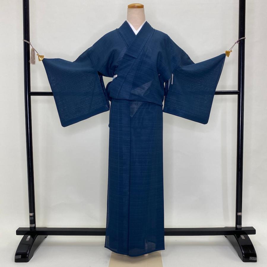 紬 絽 着物 夏用 夏使用 紺 普段着 裄丈63.5cm 身丈152cm 1549 : 祥美苑ハートランド - 通販 - Yahoo!ショッピング