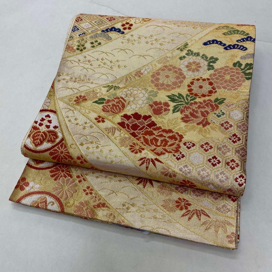 【袋帯】中古 帯 礼装 フォーマル 訪問着 付け下げ 色無地 正絹 結婚式 入学式 卒業式 仕立て上がり リサイクル 426cm 2410 ...