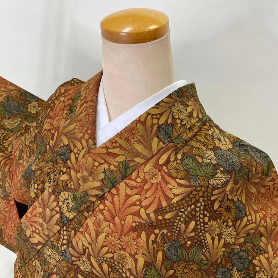 小紋 洗える着物 単衣 幅広 大きい 夏用 お洒落着 普段着 ポリエステル 裄66.5cm 美品 Aランク M サイズ 緑 2439 : 祥美苑ハートランド - 通販 - Yahoo!ショッピング