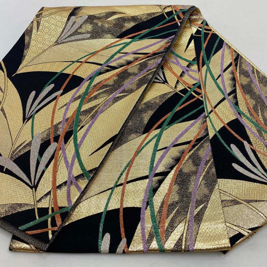 振袖用袋帯 訳あり 成人式 帯 袋帯 中古 リサイクル 礼装 振袖 正絹 結婚式 仕立て上がり 金 黒 438cm 2510 : 祥美苑ハートランド - 通販 - Yahoo!ショッピング