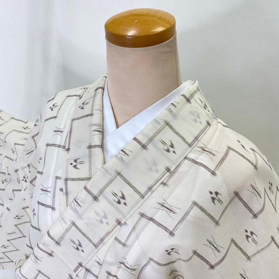 小紋 絽 夏用 洗える着物 夏物 花柄 お洒落着 燕 ツバメ 普段着 ポリエステル 裄65.7cm 身丈162cm M サイズ 2565 : 祥美苑ハートランド - 通販 - Yahoo!ショッピング