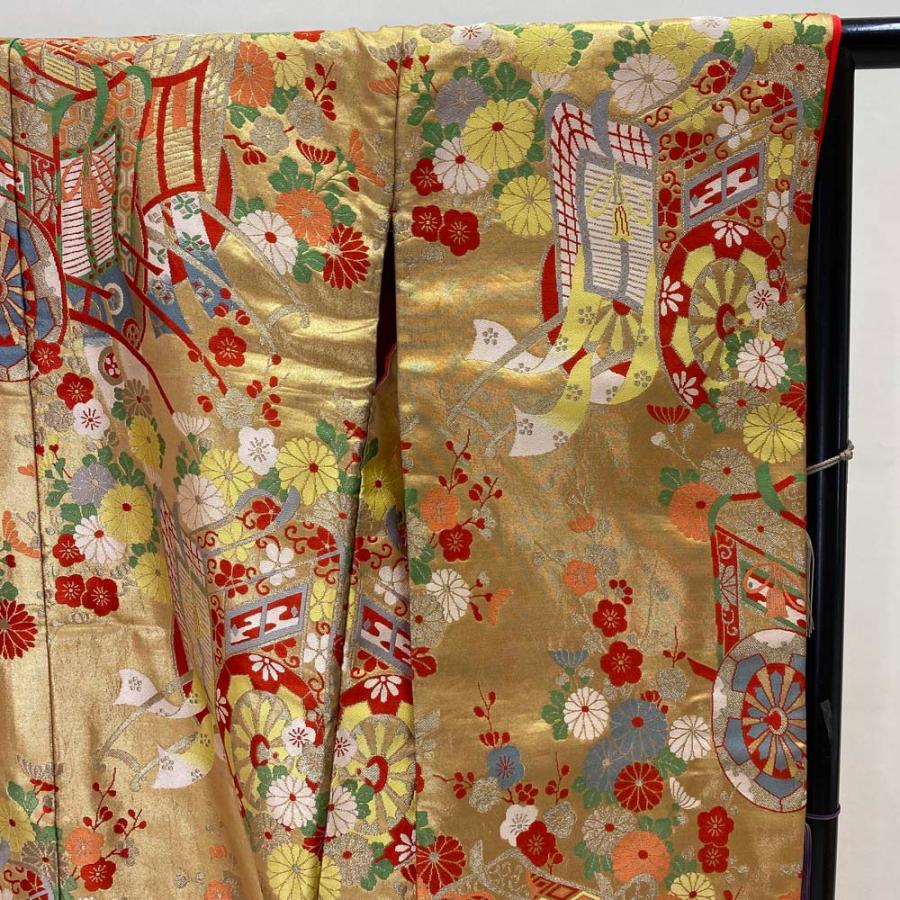 色打掛 正絹 御所車 刺繍 金 打掛 花嫁衣裳 婚礼 リサイクル 中古 ブライダル ウエディング 着物 2631 : 26310109 : 祥美苑ハートランド - 通販 - Yahoo!ショッピング