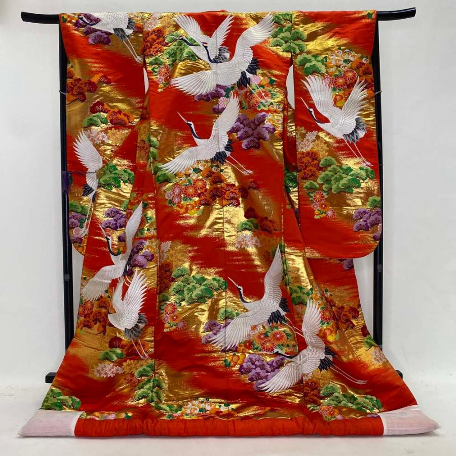 色打掛 正絹 松 鶴 刺繍 赤 金 打掛 花嫁衣裳 婚礼 リサイクル 中古 ブライダル ウエディング 着物 2652 : 26520109 : 祥美苑ハートランド - 通販 - Yahoo ...