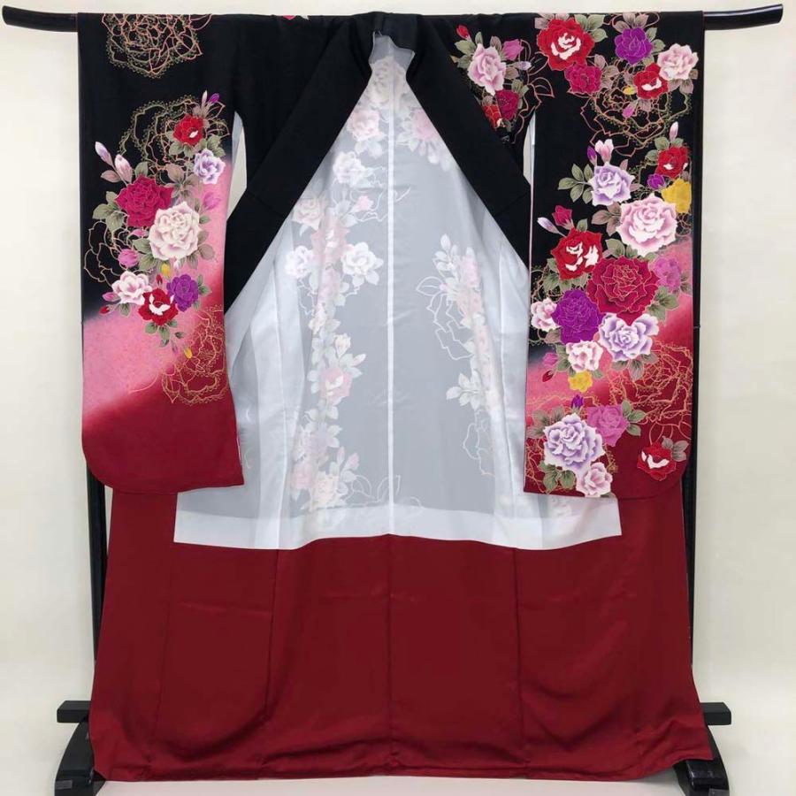 振袖フルセット 裄67cm 身丈173cm 長襦袢セット 総柄 振袖 帯 帯揚げ 帯締め 黒 紫 L サイズ 2689 : 祥美苑ハートランド - 通販 - Yahoo!ショッピング
