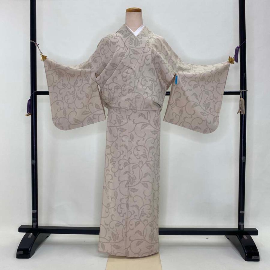 塩沢 塩沢絣 正絹 単衣 可愛い クリームベージュ 蔓 お洒落着 普段着 夏着物 裄66cm 身丈167cm M サイズ 2740 : 27400104 : 祥美苑ハートランド - 通販 ...