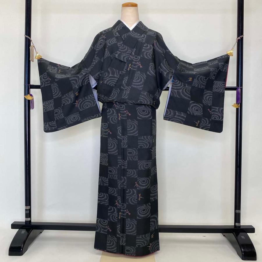 小紋 洗える着物 裄68cm 身丈166cm 花柄 袷 お洒落着 普段着 ポリエステル 黒 美品 L サイズ 3223 : 32230105 : 祥美苑ハートランド - 通販 - Yahoo ...