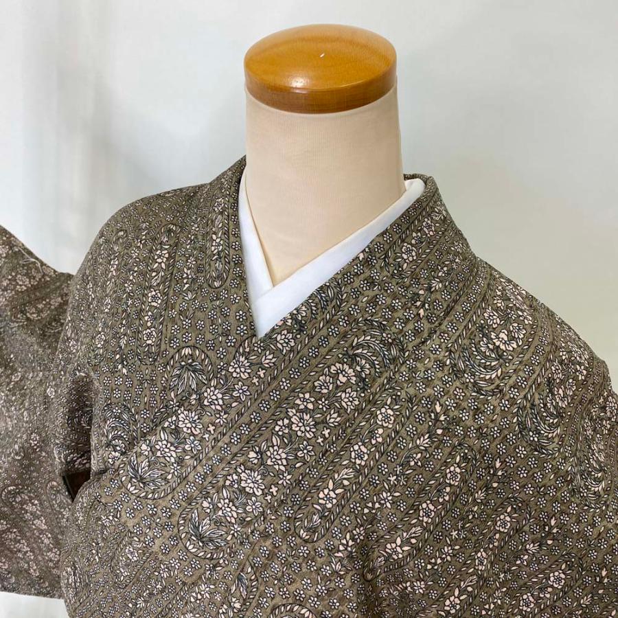 小紋 洗える着物 裄67cm 身丈163cm 花柄 袷 お洒落着 ポリエステル 薄いゴールド 美品 L サイズ 3237 : 32370105 : 祥美苑ハートランド - 通販 - Yahoo ...